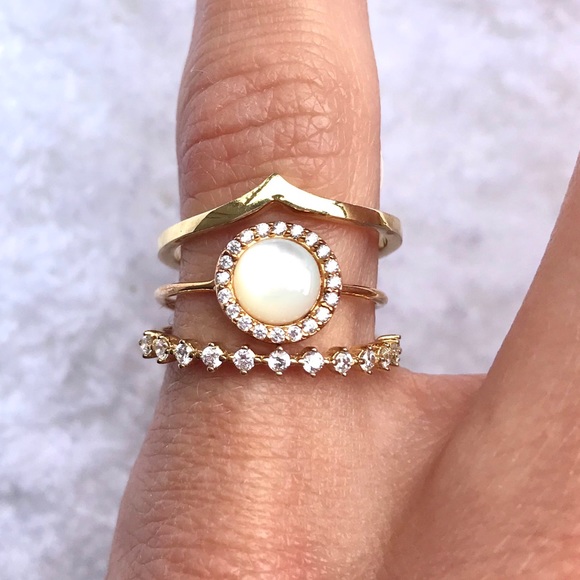 Jewelry | New Gold Pearl Stackable Rings | Poshmark